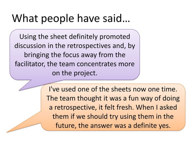 Retrospective Dialogue Sheets | PPT