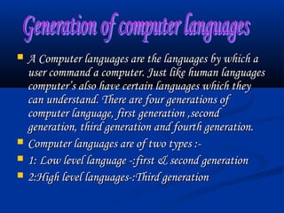 Presentation on generation of languages | PPT