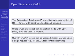 Employing Internet of Things Technologies for Building Automation | PPT