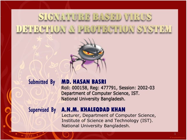 Signature Based Virus Detection And Protection System Ppt