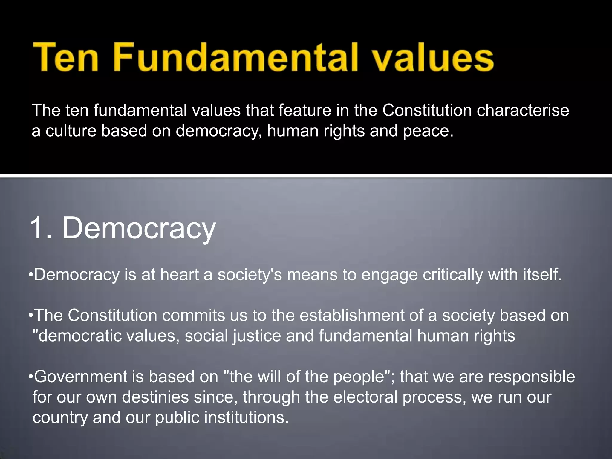 Constitutional Values | PPTX