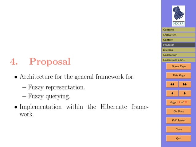 Generalised fuzzy types and querying.Implementation within the ...