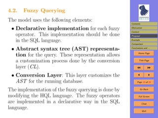 Generalised fuzzy types and querying.Implementation within the Hibernate Framework | PPT
