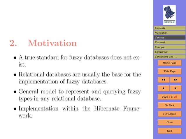 Generalised fuzzy types and querying.Implementation within the Hibernate Framework | PPT