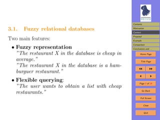 Generalised fuzzy types and querying.Implementation within the Hibernate Framework | PPT
