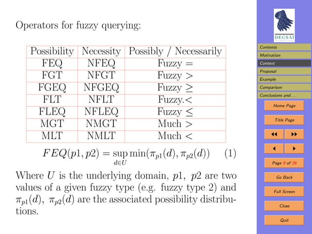 Generalised Fuzzy Types And Queryingimplementation Within The Hibernate Framework Ppt