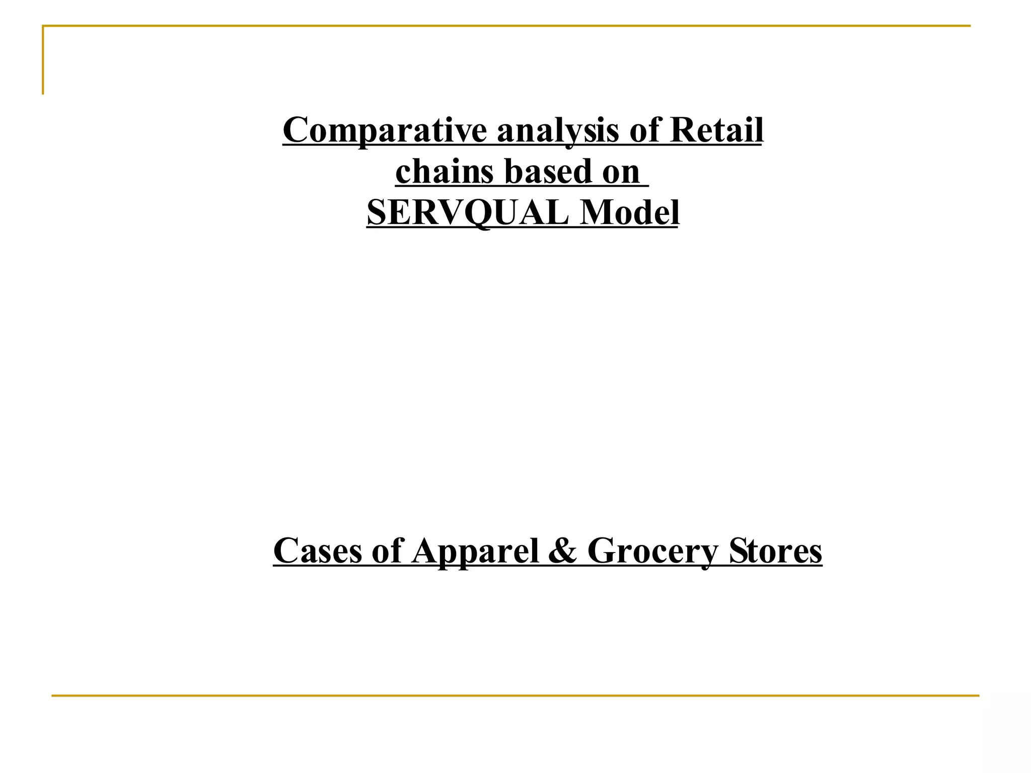 Comparative analysis of Retail chains based on SERVQUAL Model | PPT