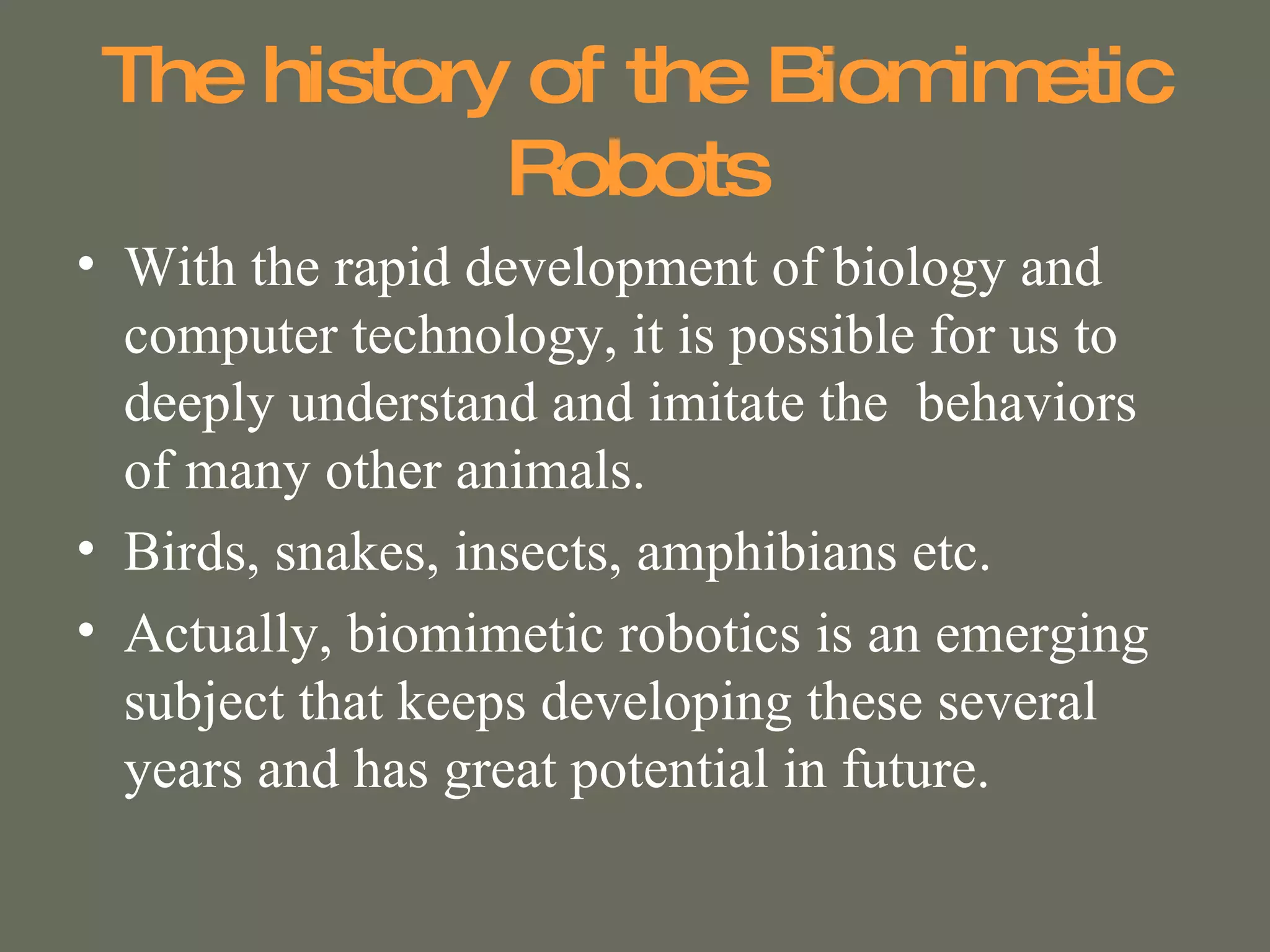 Biomimetic Robot | PPT