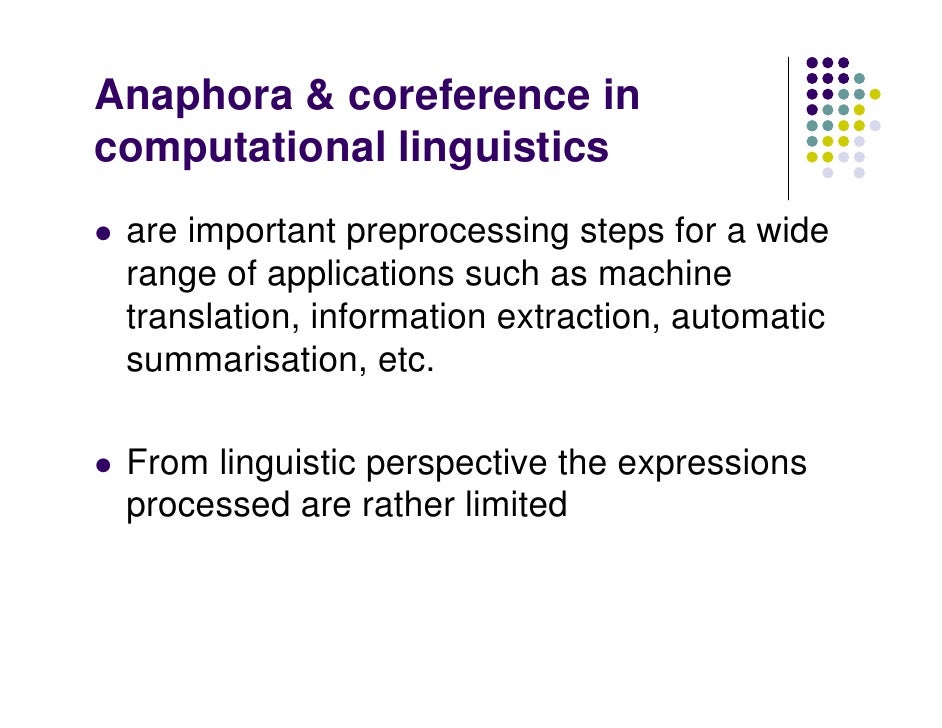 Annotation of anaphora and coreference for automatic processing
