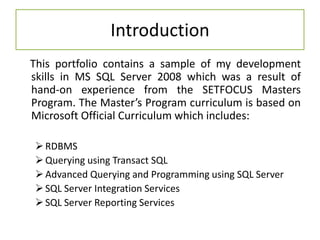 My SQL Portfolio | PPT