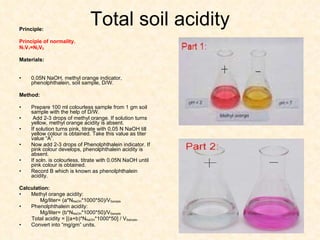 Chemical & Microbial analysis of farm & forest soil | PPT
