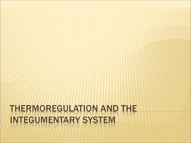 Presentation 13 - Thermoregulation And The Integumentary System | PPT