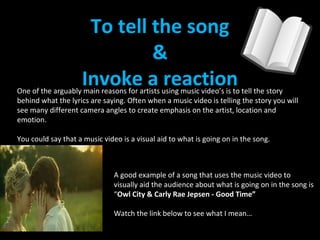 Presentation on music video's and their importance | ODP