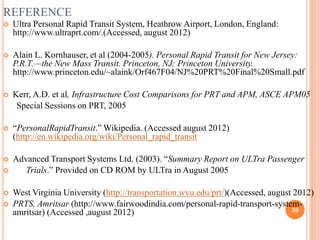 Personal Rapid Transit System | PPTX