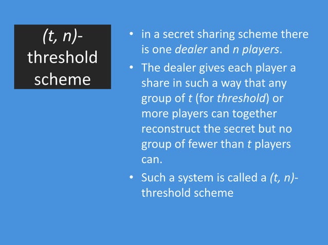 Secret Sharing Schemes Ppt
