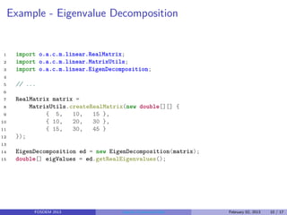Apache Commons Math @ FOSDEM 2013 | PPT