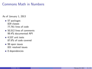 Apache Commons Math @ FOSDEM 2013 | PPT