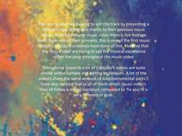Coldplay 'Fix you' analysis | PPTX | World/International Music | Music