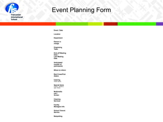 Event Planning in International Schools | PPT