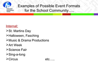 Event Planning in International Schools | PPT