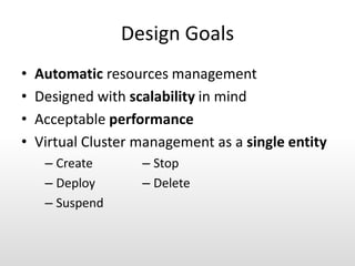 An Implementation of Virtual Cluster on a Cloud | PPTX