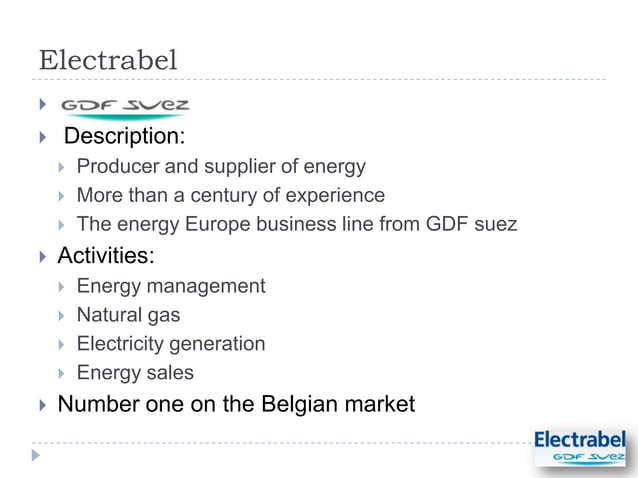 Electrabel - GDF suez Kimberly Rammeloo | PPTX