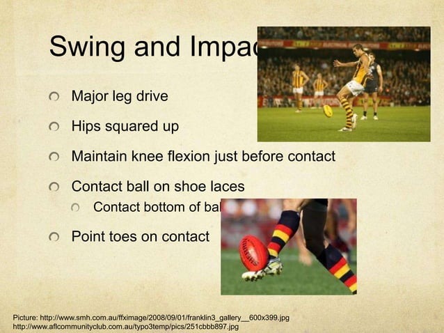 Fundamental Movement Pattern of an AFL Kick | PPTX | Australian Rules ...