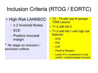 Concurrent Chemoradiation in Postoperative Setting In LAHNC. A ...
