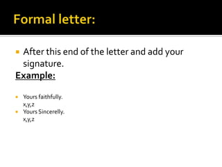 formal and informal letter | PPTX
