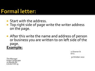 formal and informal letter | PPTX