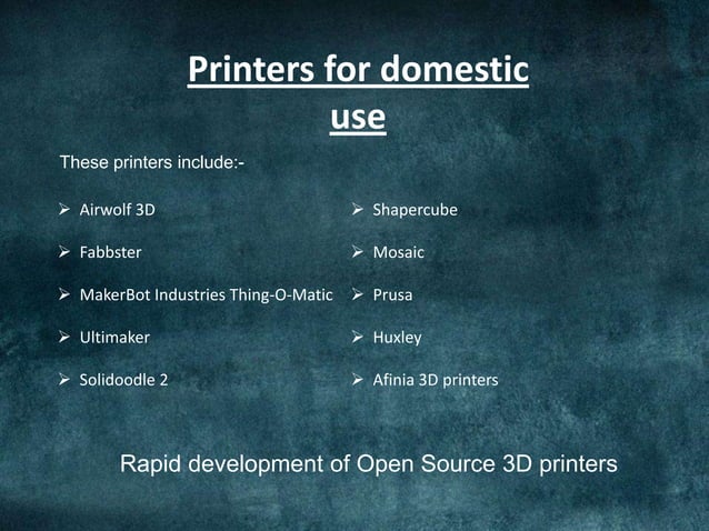 3 D Printing / Additive Manufacturing | PPSX | 3-D Graphics | Computer Software and Applications