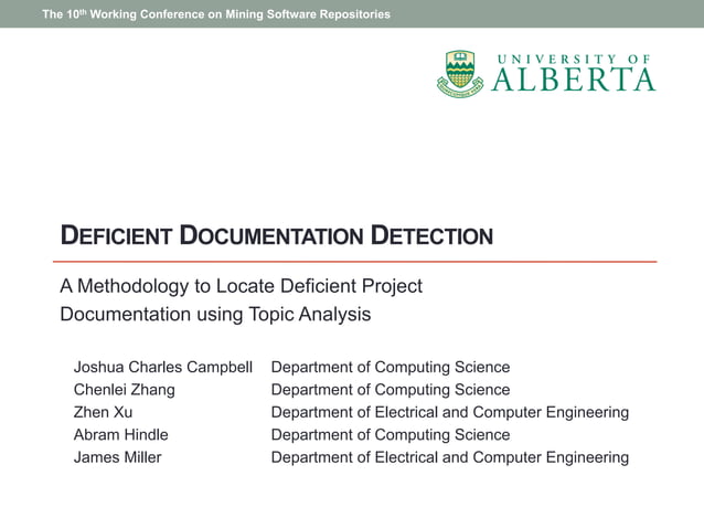 Deficient Documentation Detection: A Methodology to Locate Deﬁcient ...