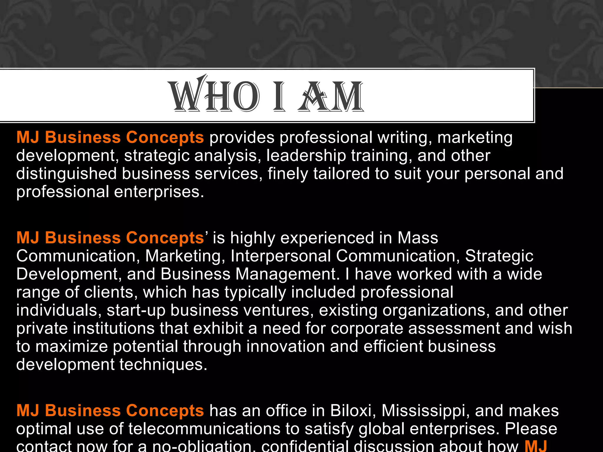 MJ Business Concepts | PPTX