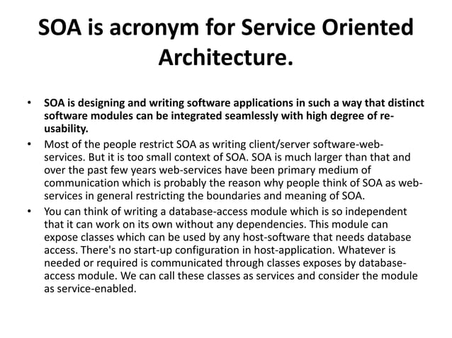 SOA (Service Oriented Architecture) | PPT
