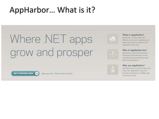 ASP.NET MVC in the Cloud with AppHarbor | PPT