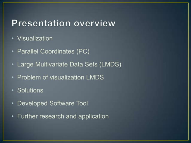 Visualization Of Large Multivariate Data Sets Using Parallel Coordinates Ppt