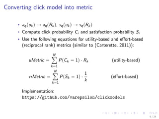 Click Model-Based Information Retrieval Metrics | PPT