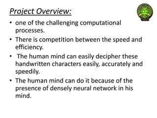 Artificial Neural Network / Hand written character Recognition | PPTX