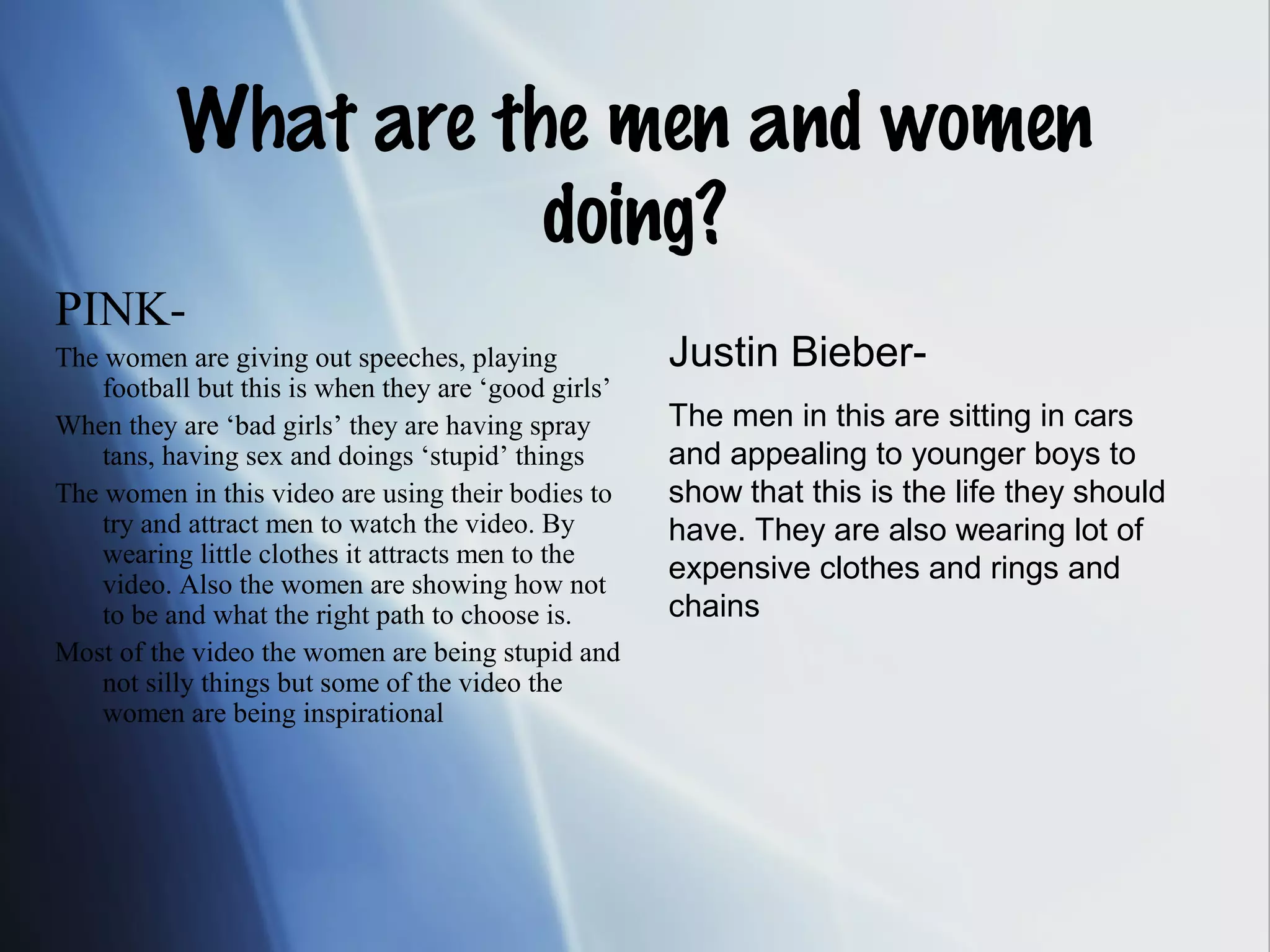 PINK , Justin Bieber | PPT