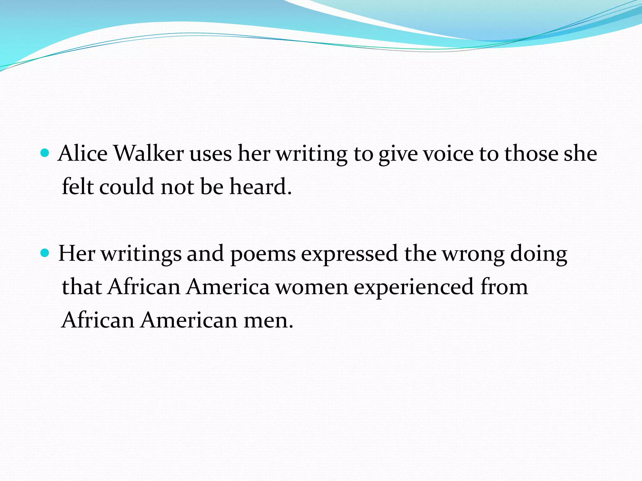 Alice Walker Presentation | PPTX