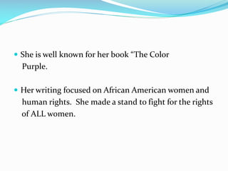 Alice Walker Presentation | PPTX