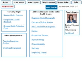 Sample LibGuide for Health Sciences | PPT