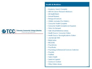 Sample LibGuide for Health Sciences | PPT