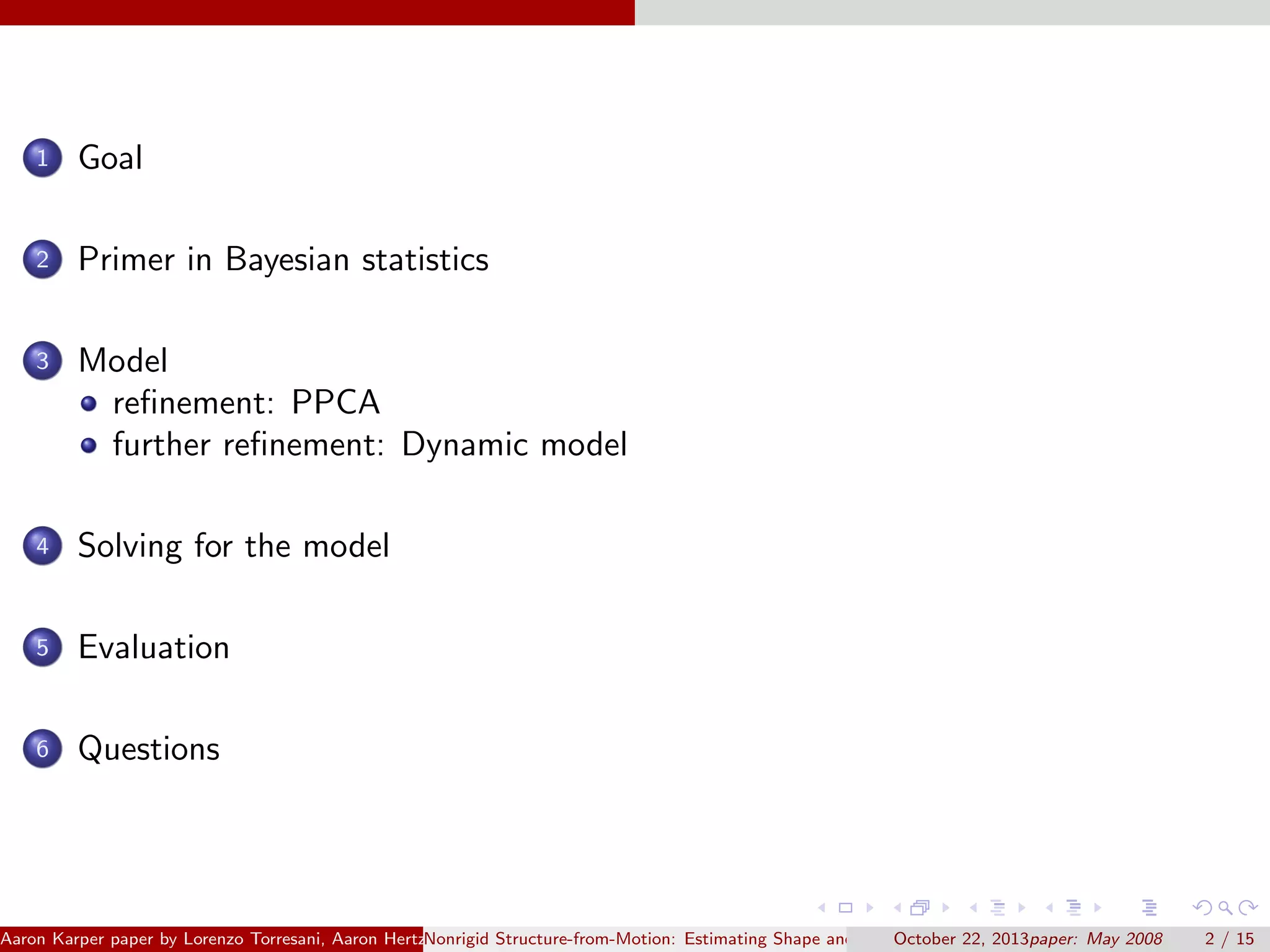 Presentation on Bayesian Structure from Motion | PDF