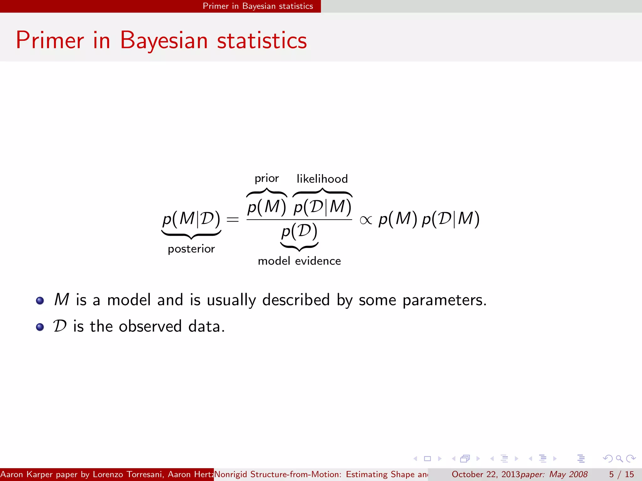 Presentation on Bayesian Structure from Motion | PDF
