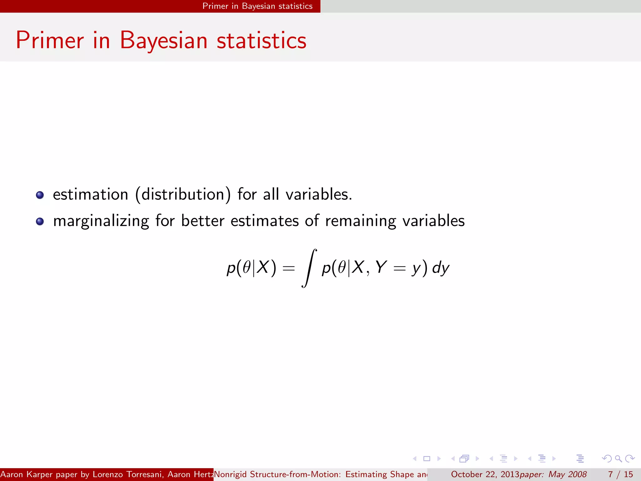Presentation on Bayesian Structure from Motion | PDF