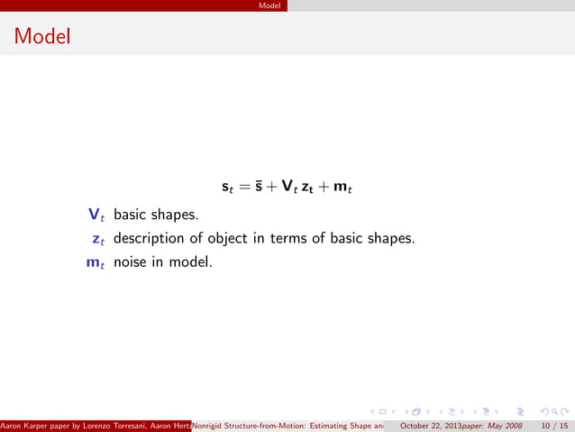 Presentation on Bayesian Structure from Motion | PDF