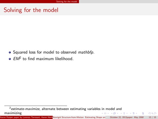 Presentation on Bayesian Structure from Motion | PDF