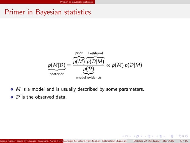 Presentation on Bayesian Structure from Motion | PDF