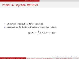 Presentation on Bayesian Structure from Motion | PDF